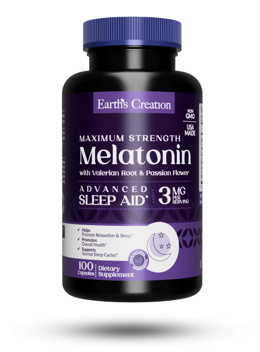 Melatonin 3mg with Valerian Root and Passion Flower – Earth's Creation USA